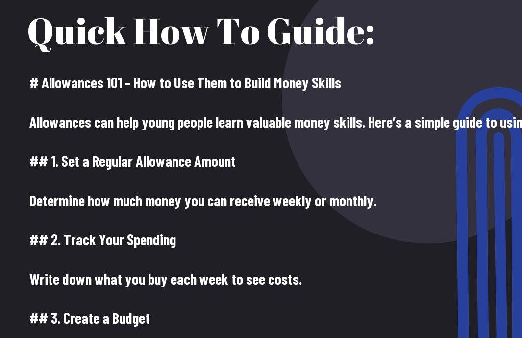 Allowances 101 - How to Use Them to Build Money Skills - Best Finance ...