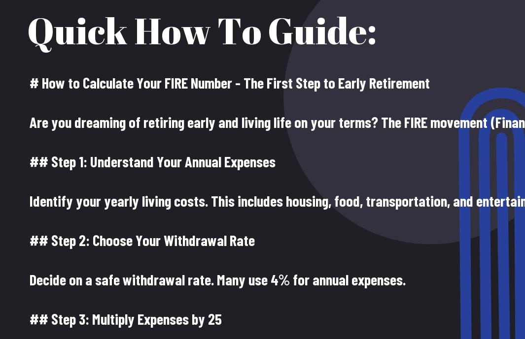 How to Calculate Your FIRE Number - The First Step to Early Retirement ...