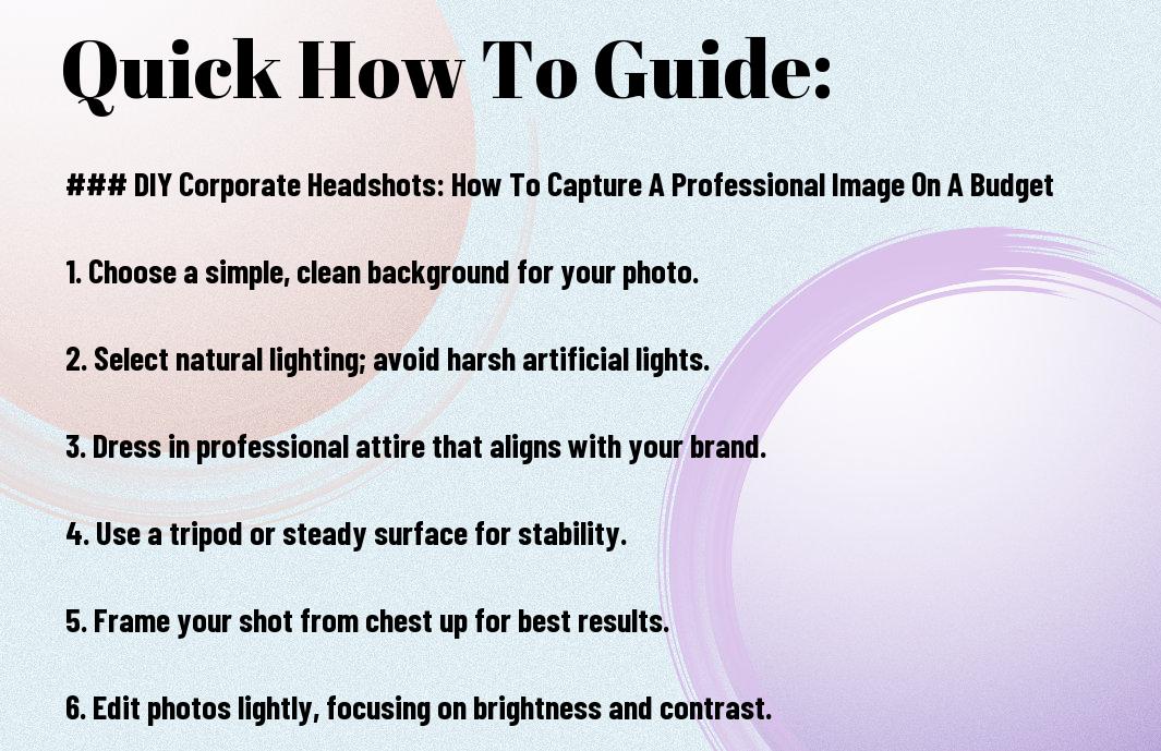 DIY Corporate Headshots - How To Capture A Professional Image On A ...