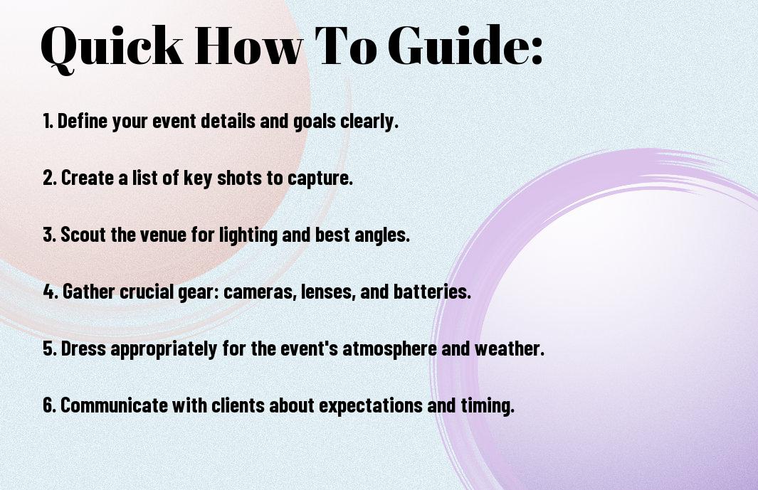 How To Prepare For Your Event - A Photographer's Checklist For The Best ...